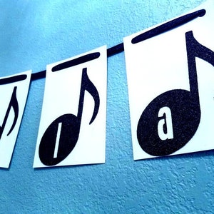 Choose Letters Only, Banner, Colors+text! Personalized Music Note ...