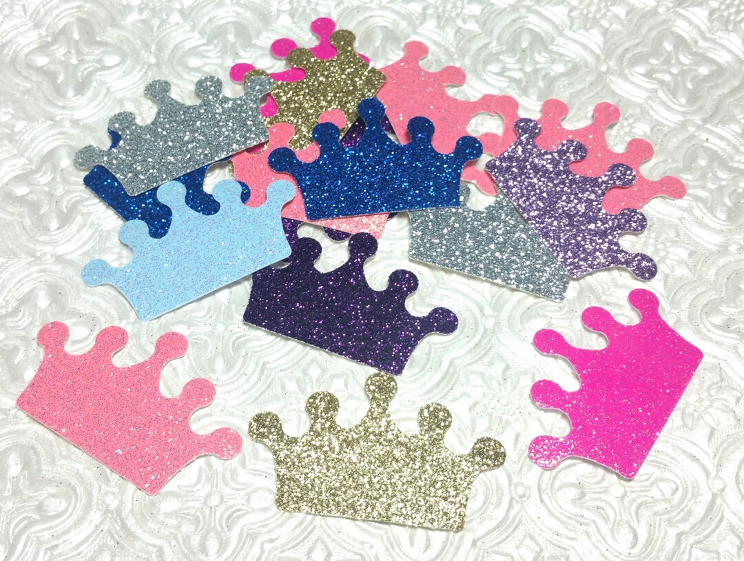 Choose Colors! 2" Princess Prince Crowns Tiaras Confetti Die Cuts ...