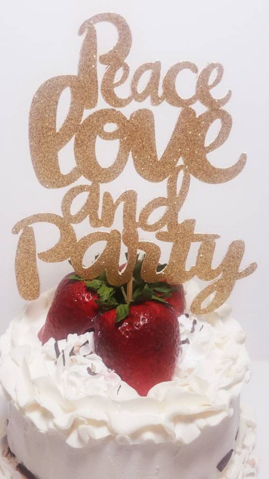 DOUBLE SIDED Love Peace and Party Centerpiece or Cake Topper Birthday ...