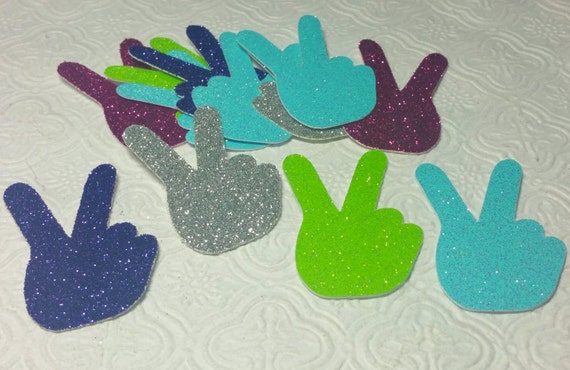 60's 70's Hand Peace Sign Confetti Die Cut for Retro | Etsy
