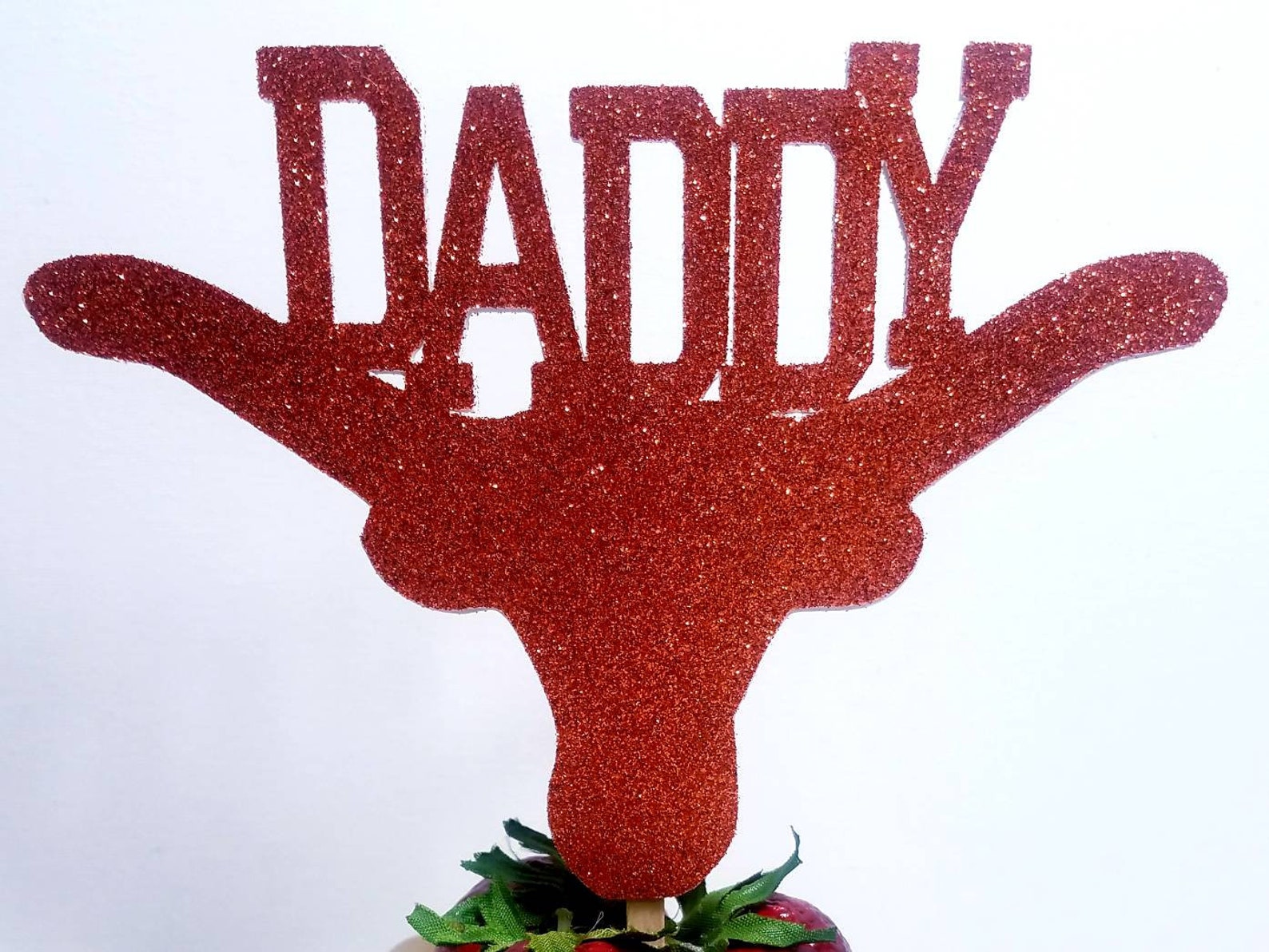 DOUBLE SIDED Daddy Longhorn Cake Topper Birthday Party Retirement ...