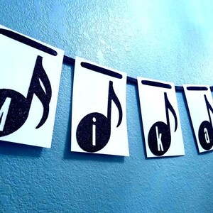 Choose Letters Only, Banner, Colors+text! Personalized Music Note ...