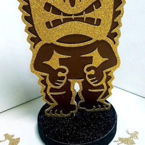 Aloha Set of 6 Hawaiian Luau Dancers Pig Pineapple Palm Tiki Glitter ...