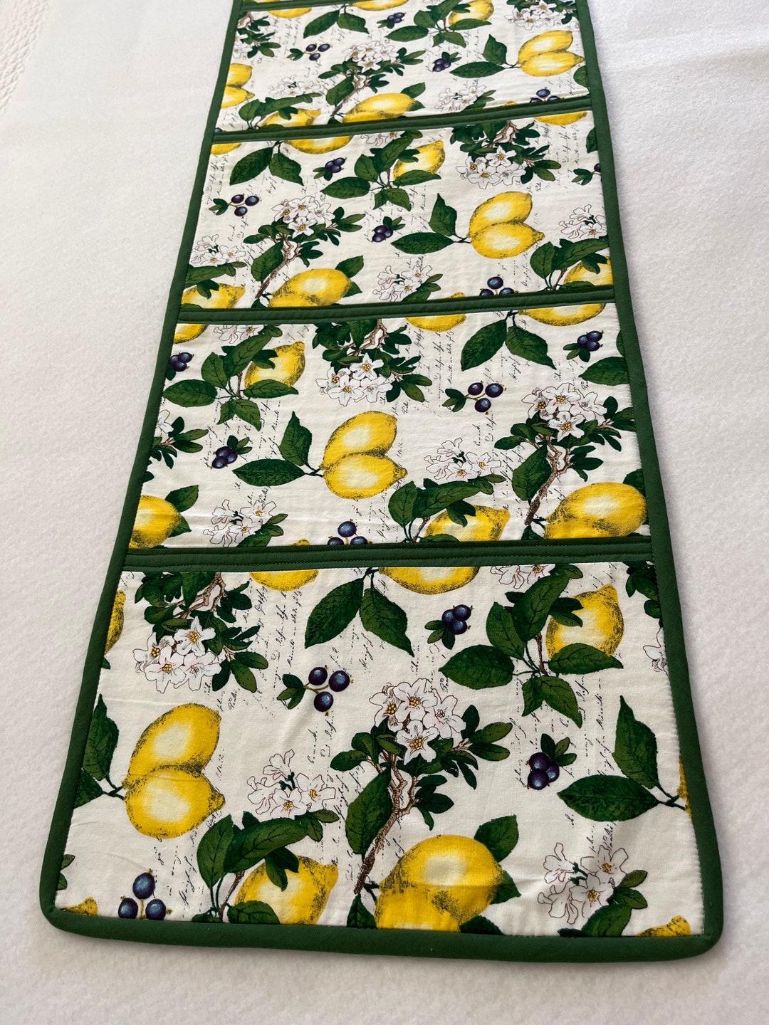 Lemon Panels With Green, Table Runner - Etsy