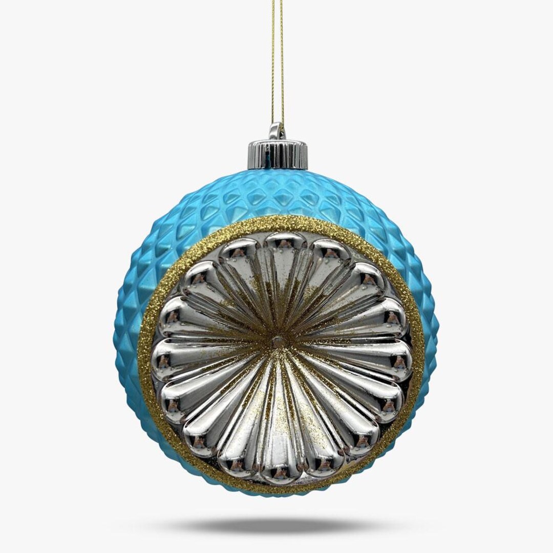 Shatterproof Blue & Silver Reflector Ball Ornament - Etsy