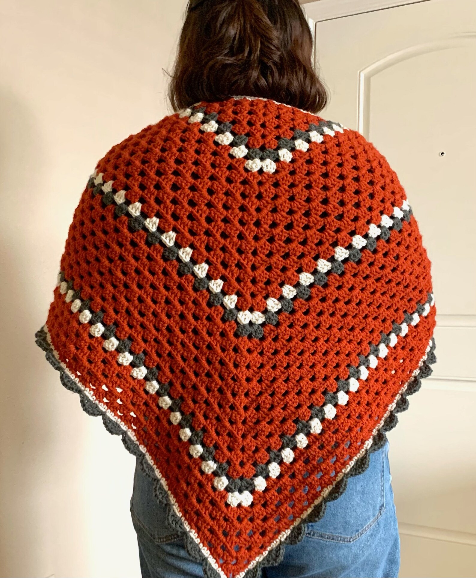 Crochet Granny Square Shawl Crochet Granny Square Scarf Crochet Shawl ...