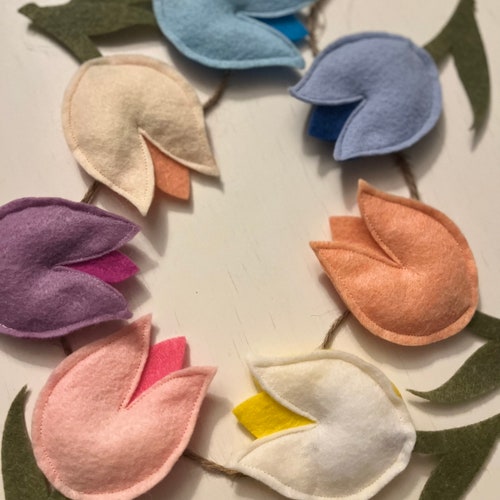 Felt Ornaments Flowers Hearts Easter Decoration Spring - Etsy