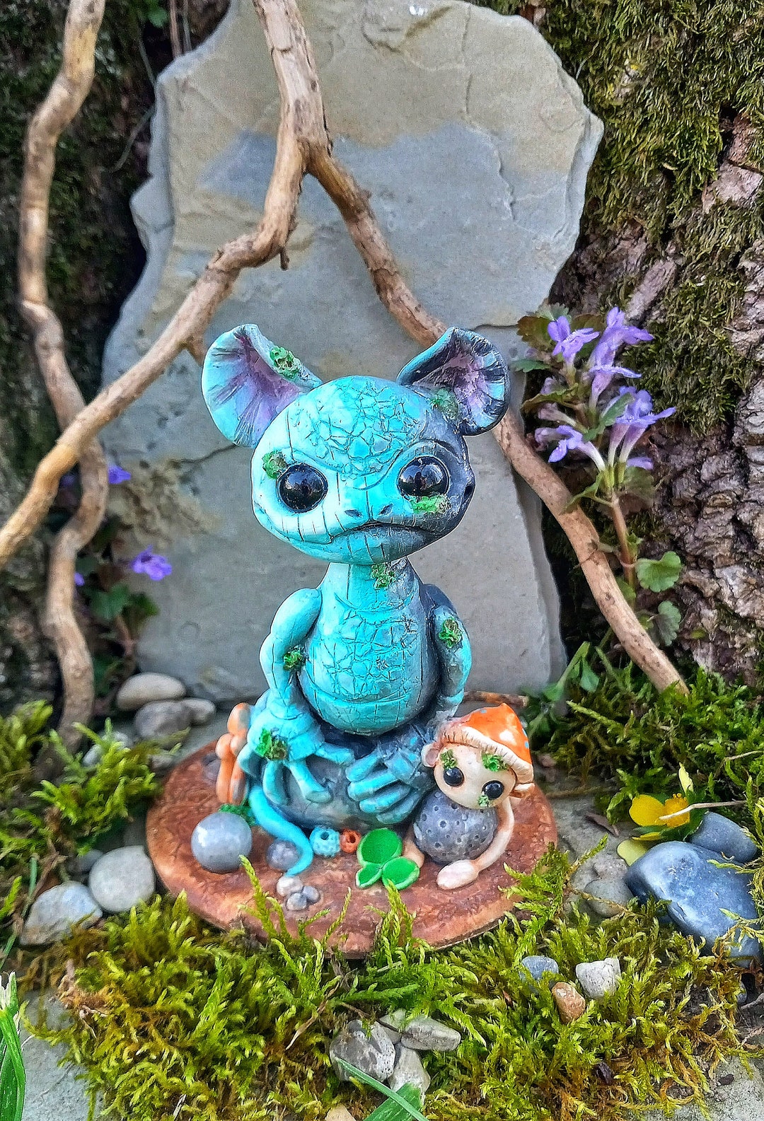 Cute Baby Magical Dragon Pet Sculpture Forest Creature - Etsy