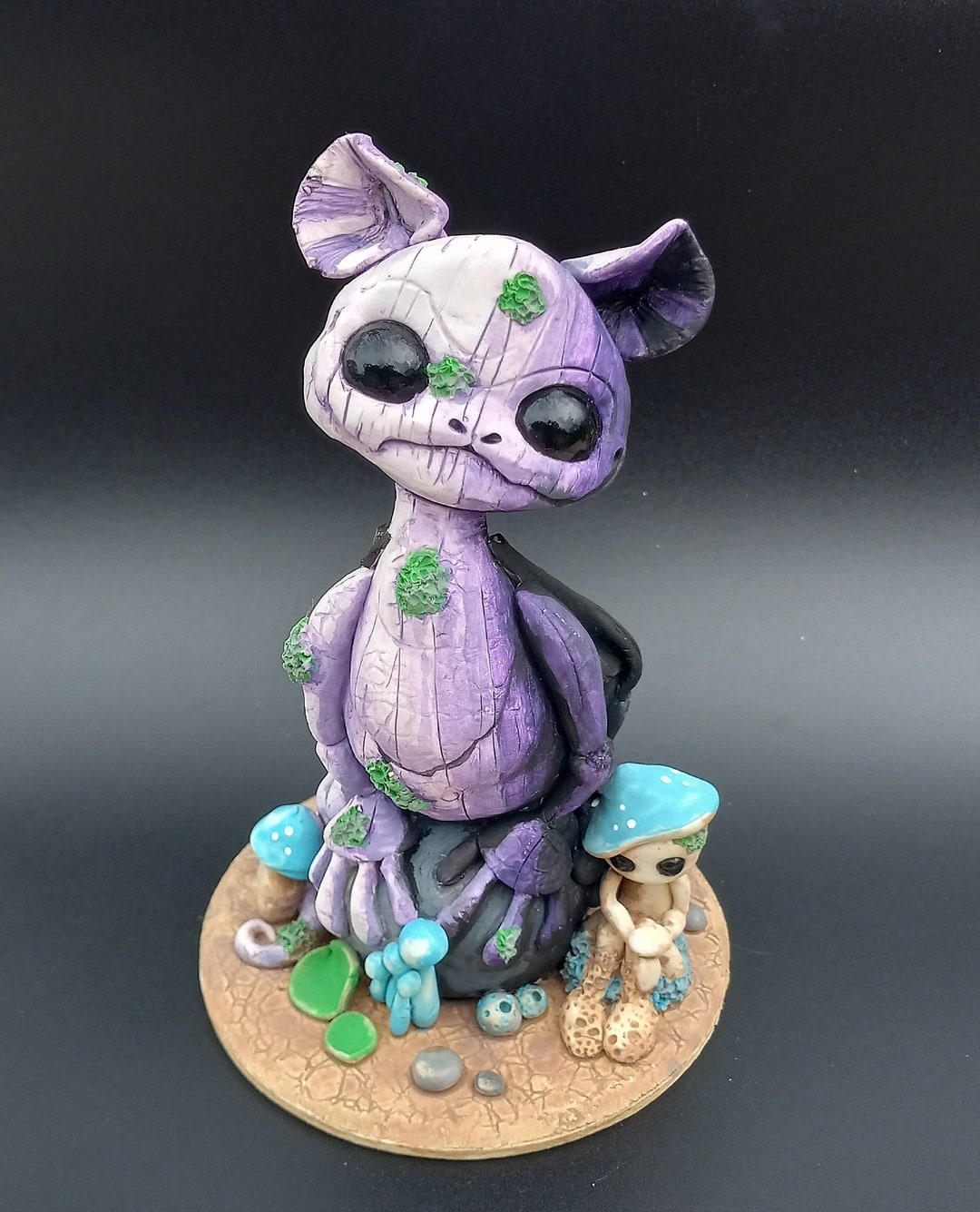 Cute Baby Magical Dragon Pet Sculpture Forest Creature Red Beast Infant ...