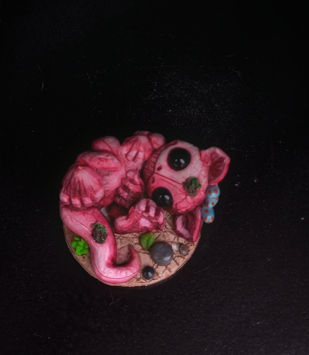 Cute Baby Magical Dragon Pet Sculpture Forest Creature Red Beast Infant ...