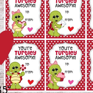 Turtle Valentine Cards for Kids, Printable Valentine Cards, Valentine ...