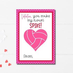 Volleyball Valentine's Day Cards, Volleyball Valentines, Kids Valentine ...