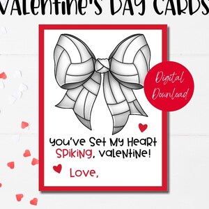 Printable Volleyball Kids Valentines Day Cards, Sports Valentine Cards ...