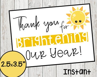 Teacher Appreciation Gift Tags-end of School Year Printable | Etsy