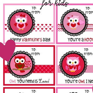 Kids Owl Valentine's Day Cards, Classroom Valentines, Owl Valentines ...