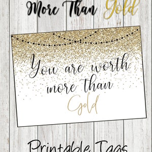 You Are Worth More Than Gold Gift Tags, St. Patrick's Day Gift Tags, St ...