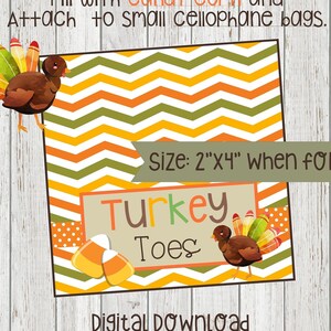 Candy Corn Bag Topper, Turkey Toes, Thanksgiving Treat Bag Topper ...