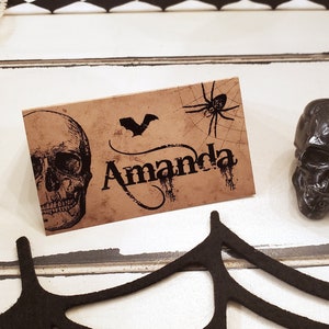 Halloween Place Cards, Skeleton Place Cards for Halloween, Table Name ...