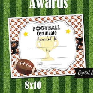 Football Award Certificates, Kids Football Awards, Boys Football ...