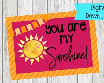You Are My Sunshine Gift Tags: Instant Download - Etsy