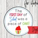 The First Day of School Was a Piece of Cake, Student Gift Tags for the ...
