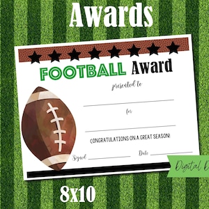 Football Awards, Kids Football Certificates, Award Certificates for ...