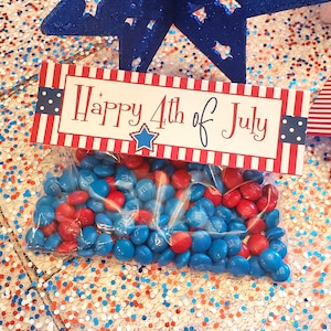 4th of July Candy Bag Toppers, 4th of July Printables, July 4th Party ...