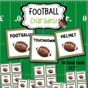 Football Charades, the Big Game, Game Day Games, Football Printable ...