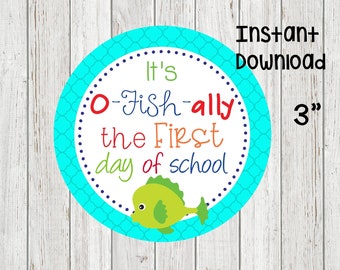 First Day of School Gift Tags-it's O-fish-ally the Best - Etsy