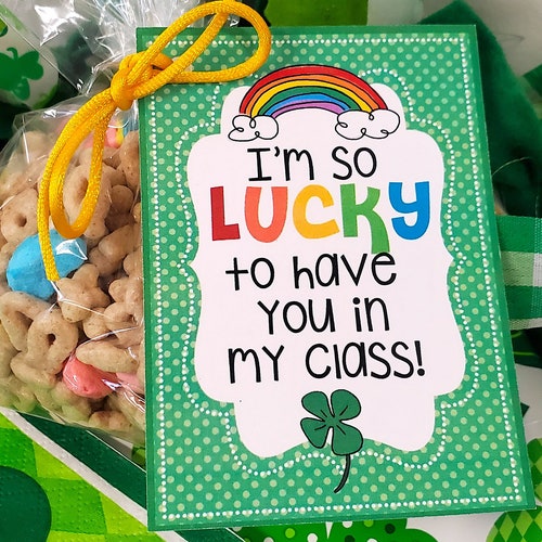 St. Patricks Day Tag Personalized I'm so Lucky You're - Etsy