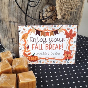 Fall Break Gift Tags, Fall Gift Tags, Printable Gift Tags for Fall ...