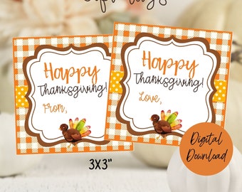 Printable Thanksgiving Gift Tags Favor Tags Gift Tags - Etsy