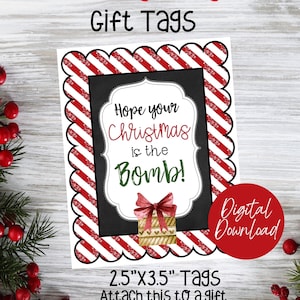 Bath Bomb Gift Tags for Christmas, Hope Your Christmas is the Bomb Gift ...