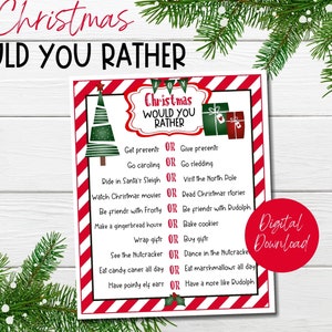 Would You Rather Christmas, Christmas Would You Rather Game, Christmas ...