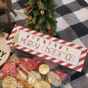 Christmas Bag Topper, Treat Topper, Merry Christmas Tag, Holiday Tags ...