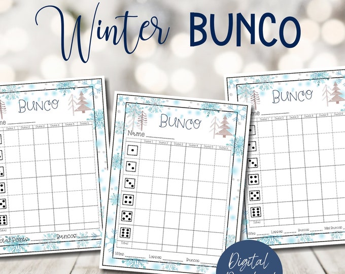 Winter Snowflake Bunco Score Card, Holiday Bunco, Christmas Brunch Game ...