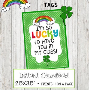 I'm so Lucky to Have You in My Class Gift Tags, Printable St. Patrick's ...