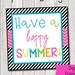 Have a Happy Summer Printable Gift Tag-summer Gift Tags-summer Gift ...