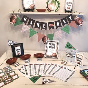 Football Game Day Bundle Pack, Football Printables, the Big Game ...