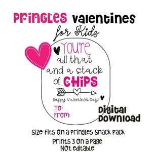 Valentine Pringles Labels, You're All That and a Stack of Chips ...