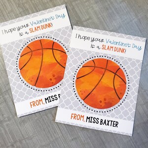 Kids Basketball Valentine Cards, Boy Valentine Cards for the Classroom ...