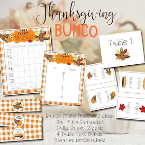 Thanksgiving Bunco Worksheets, Thanksgiving Bunco Night, Thanksgiving ...