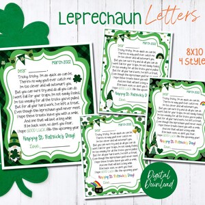 Leprechaun Letters for Kids, Printables Letters From a Leprechaun, St ...