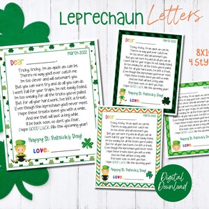 Leprechaun Letters, Notes for Leprechauns, St. Patrick's Day Printable ...