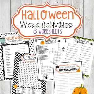Halloween Word Activities, Printable Halloween Worksheets, Halloween ...