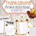 Printable Thanksgiving Word Activities, Thanksgiving Word Search ...