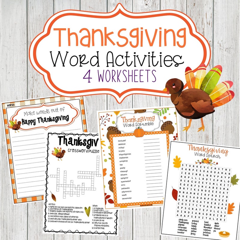 Thanksgiving Word Scramble - Etsy