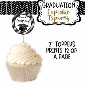 Graduation Cupcake Toppers, Graduation Partry Printables, Graduation ...