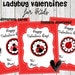 Printable Ladybug Valentines for Kids, Kids Valentine's Day Cards, Girl ...