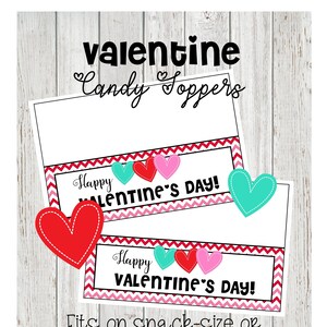 Valentine Bag Topper, Valentine Snack Tag, Valentine Candy Bag Label ...